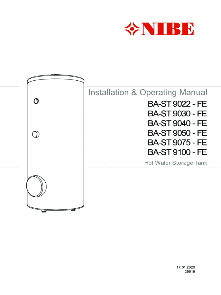 Fillable Online NIBE BA-ST 9022 - 2FE INSTALLATION AND OPERATING MANUAL ... Fax Email Print ...