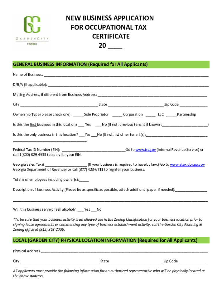 Fillable Online Who Needs an Occupational Tax Certificate Occupational ...