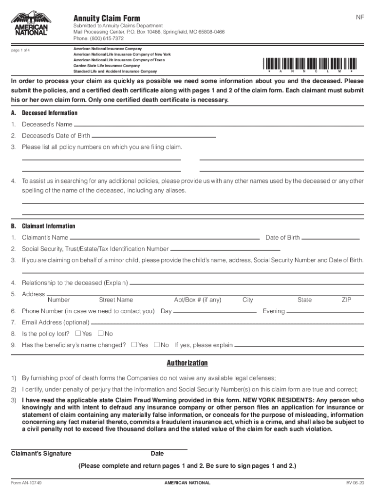 Fillable Online Fillable Online Group Life Claim forms - First National ...