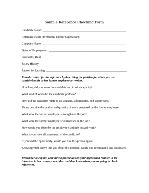 Sample Reference Checking - dummies.com Doc Template | pdfFiller