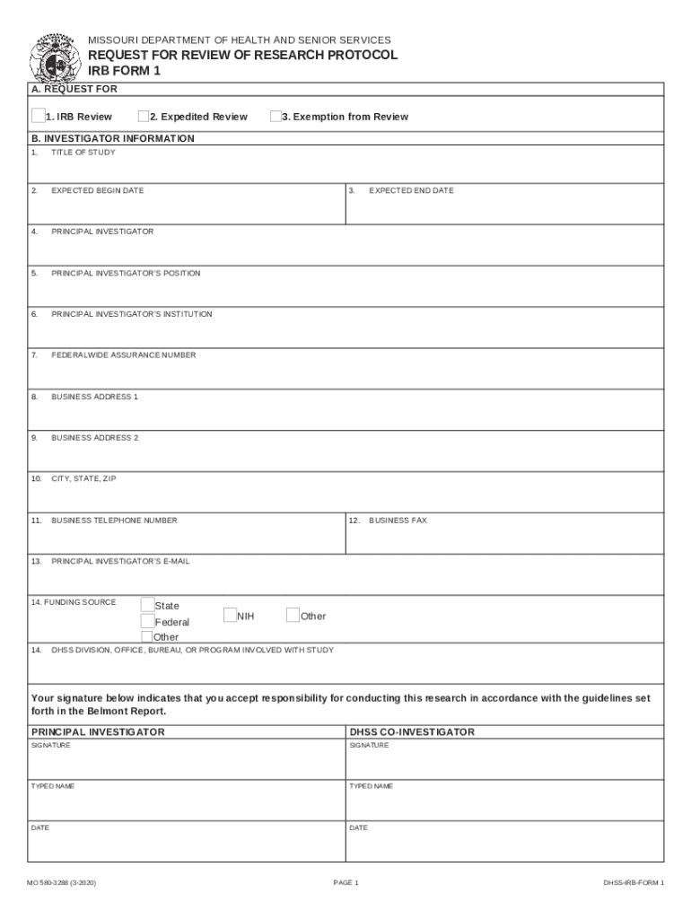 IRB Submission s - Office of Research Support and Compliance - health mo Doc Template | pdfFiller