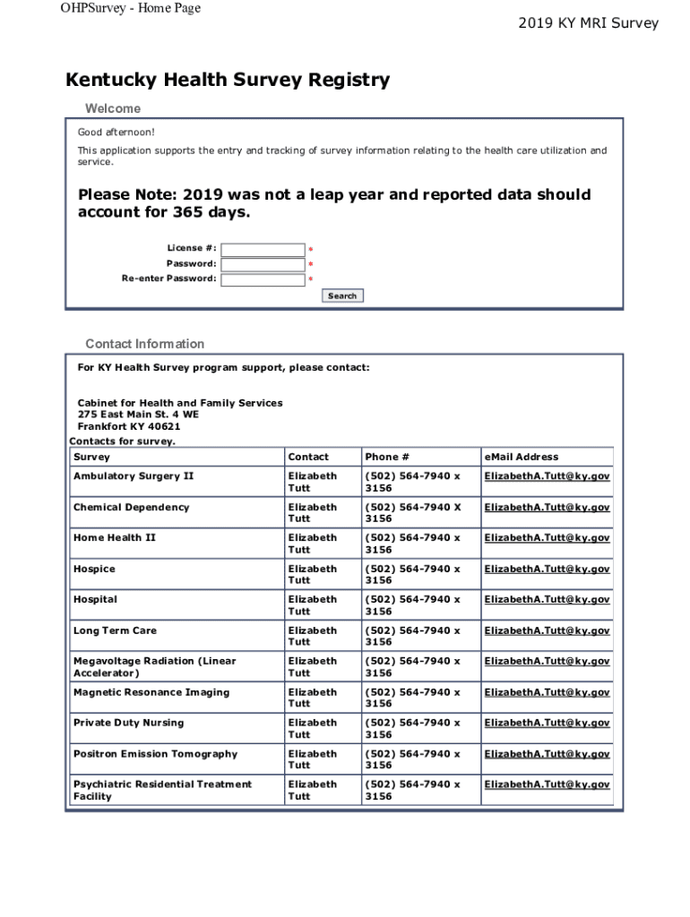 Fillable Online chfs ky 2019 MRI Survey - Cabinet for Health and Family ...