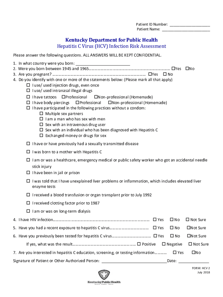 Fillable Online chfs ky Kentucky Department for Public Health Hepatitis ...