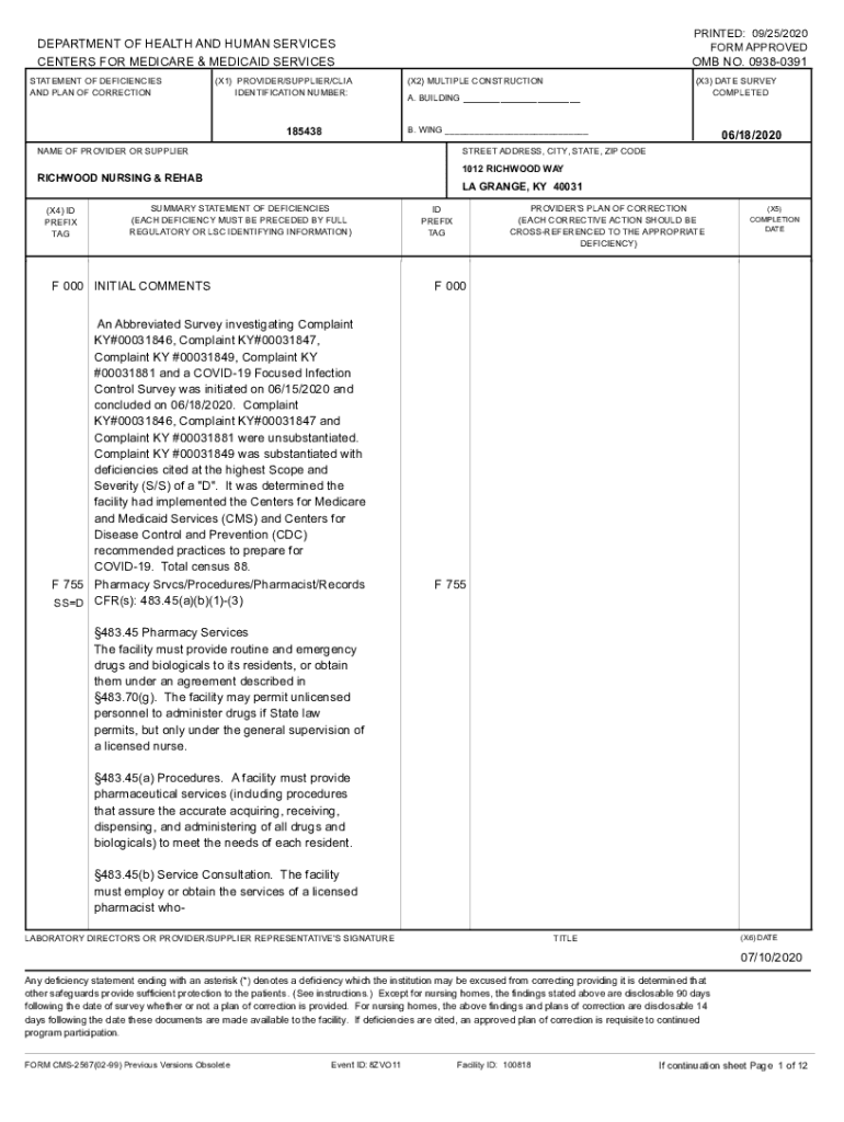 Fillable Online chfs ky 1012 RICHWOOD WAY Fax Email Print - pdfFiller