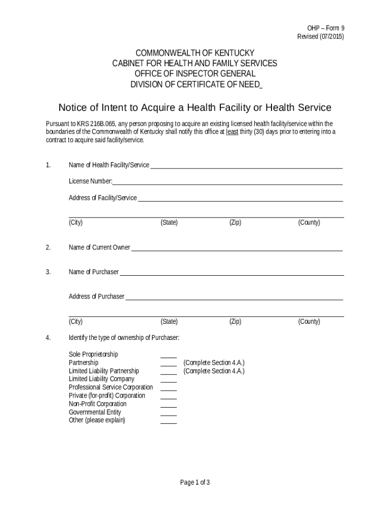OHP9Final - Cabinet for Health and Family Services - chfs ky Doc Template | pdfFiller