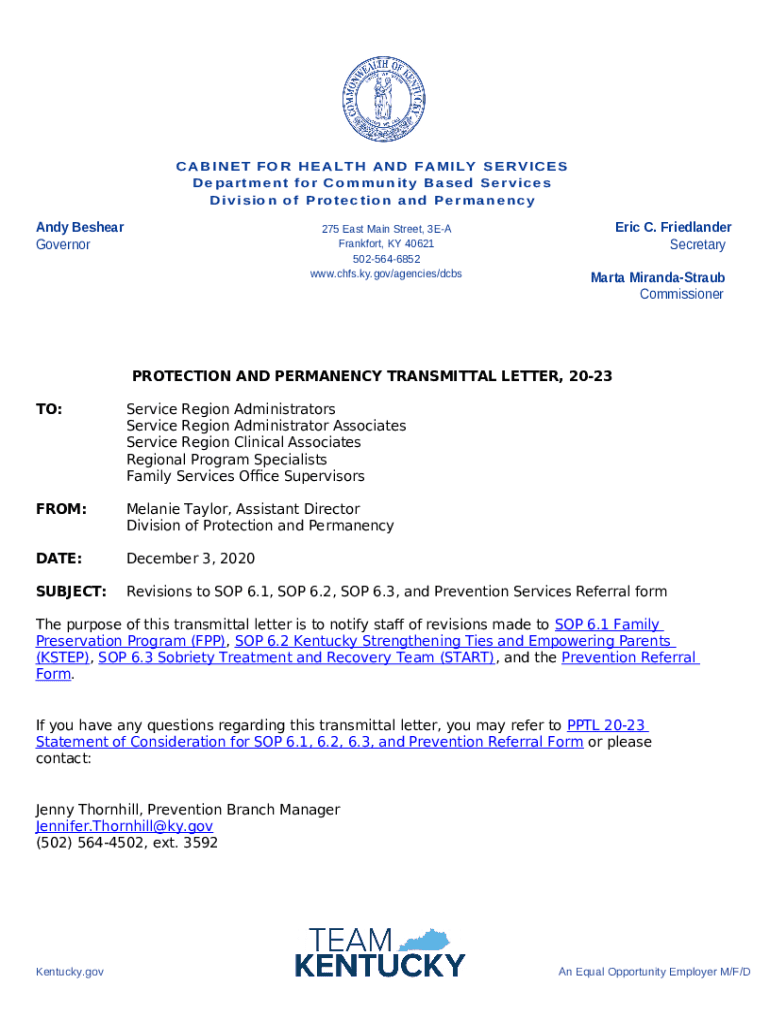 PPTL 20-23 SOP 6.1 6.2 6.3 and Prevention Referral - manuals sp chfs ky ...