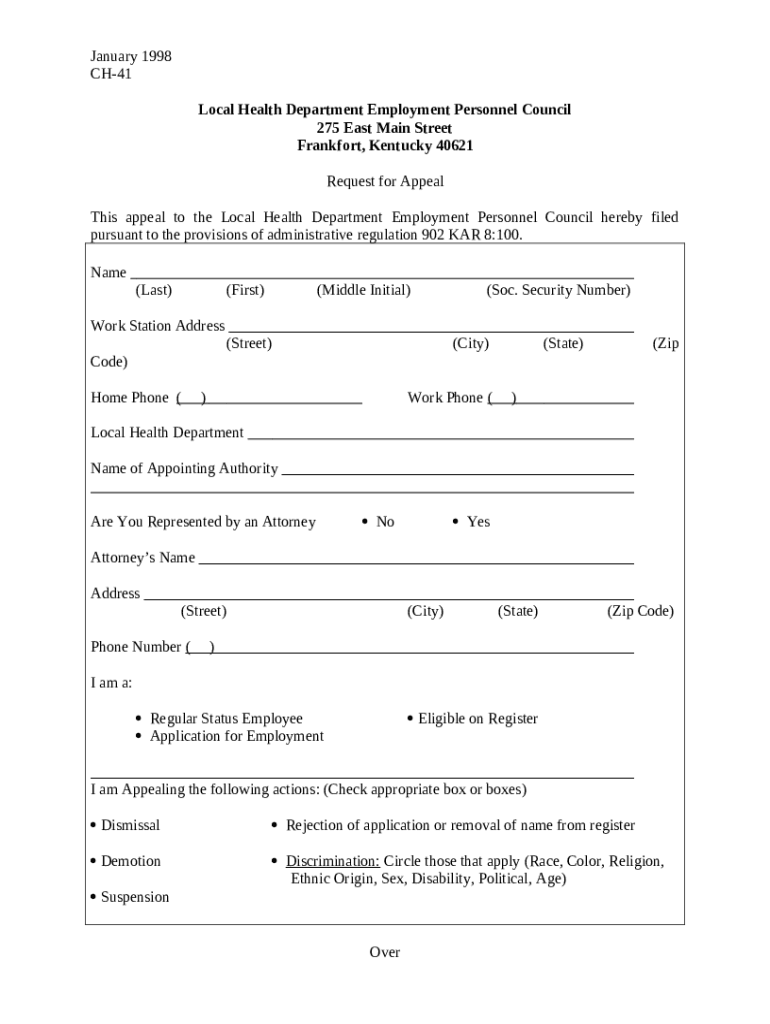 Application for Employment - Kentucky - chfs ky Doc Template | pdfFiller