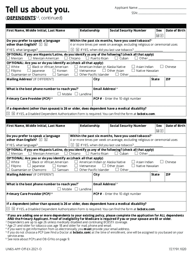 Fillable Online Tell us about you. Fax Email Print - pdfFiller