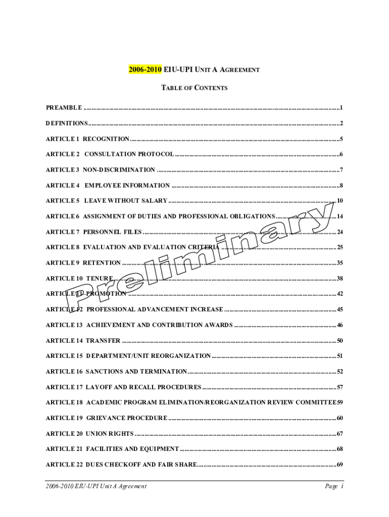 Fillable Online Table of Contents Preamble 2 Article Sample Clauses Fax Email Print - pdfFiller