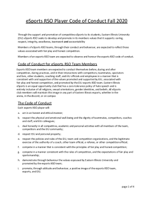 Fillable Online Code of Conduct essential for esports programs at home ...