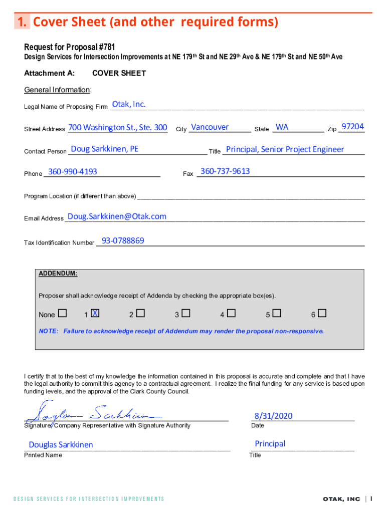 Fillable Online ftp8 clark wa 1. Cover Sheet (and other required forms ...
