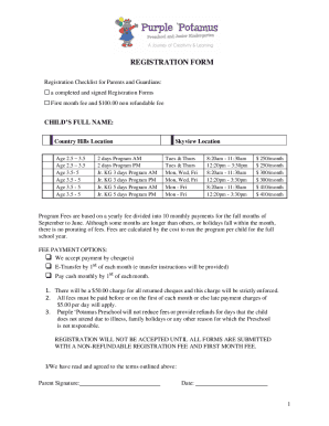 Fillable Online REGISTRATION FORM - Purple Potamus Fax Email Print ...