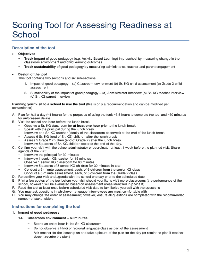 Fillable Online Assessing Child School Readiness - Child Welfare ...
