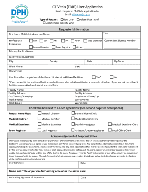 Fillable Online CT-Vitals (EDRS) User Application Fax Email Print - pdfFiller