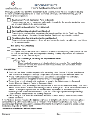 Fillable Online Secondary Suite Application Package - City of Fort ...