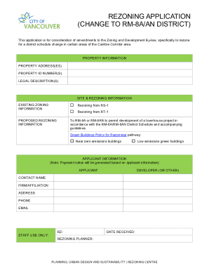 Fillable Online Zoning District Change Checklist and Forms for Rezoning ...