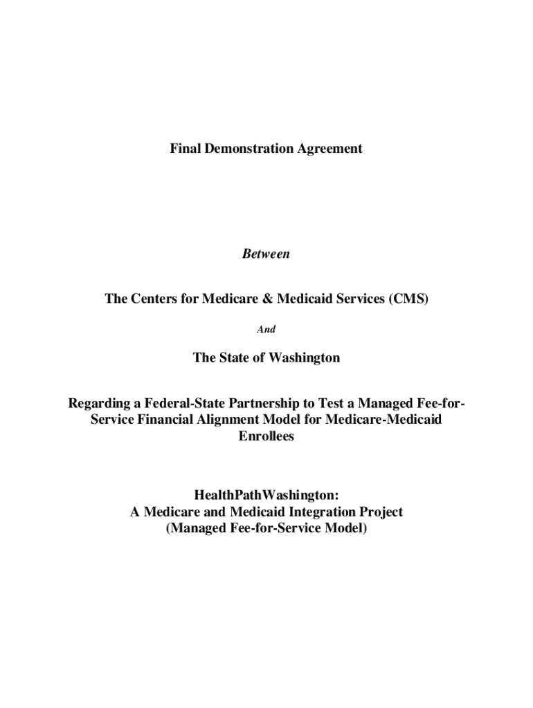 Fillable Online Final Demonstration Agreement - Centers for Medicare ... Fax Email Print - pdfFiller