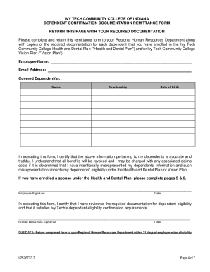 Fillable Online Dependent Eligibility Certificate and Validatation ...
