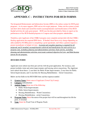 Fillable Online APPENDIX C - INSTRUCTIONS FOR HUD FORMS Fax Email Print ...