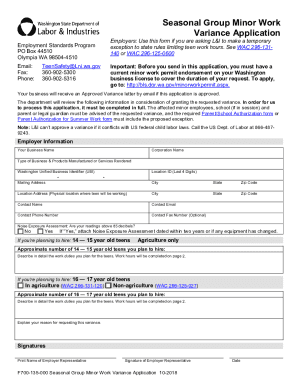 Fillable Online Form F700-135-000 "Seasonal Group Minor Work Variance ...