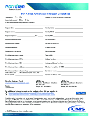 Fillable Online Part A Prior Authorization Request Coversheet. Part A Prior Authorization ...