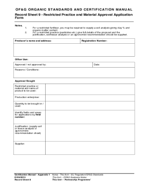 Fillable Online Record Sheet 9 - Restricted Practice and Material ...