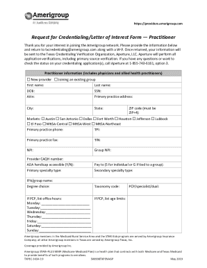 Fillable Online Request for Credentialing/Letter of Interest Form ... Fax Email Print - pdfFiller