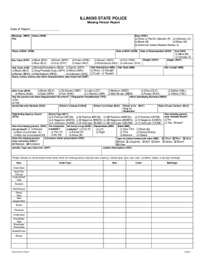 Fillable Online ISP Missing Person Report Form Fax Email Print - pdfFiller