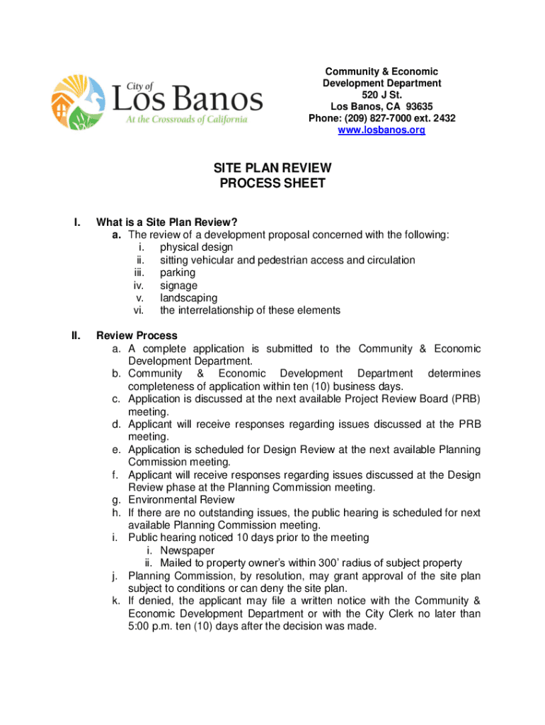 Fillable Online FINAL DEVELOPMENT PLAN PROCESS SHEET - losbanos.org Fax ...