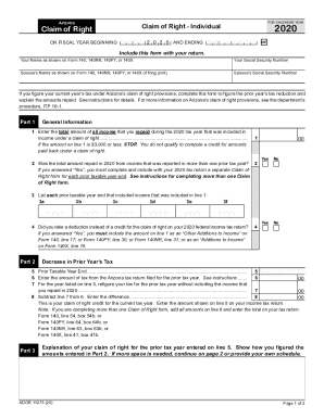 Fillable Online Arizona Form 140 Claim of Right Fax Email Print - pdfFiller