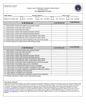 Fillable Online H-2B Workload H-2B REGULAR H-2B SPECIAL PROCEDURES ...