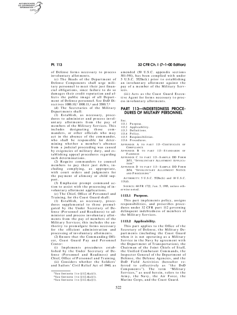 Fillable Online DoD Financial Management Regulation Volume 12, Chapter ...