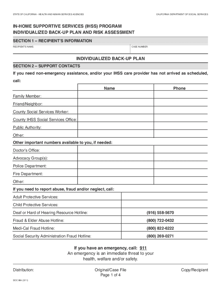 Fillable Online In-Home Supportive Services (IHSS) - Department of ...
