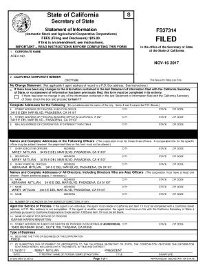 Fillable Online Statements of Information Filing Tips :: California ...