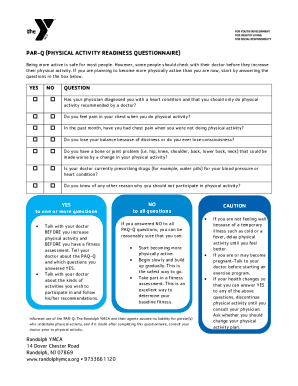 Fillable Online Revision of the Physical Activity Readiness ...