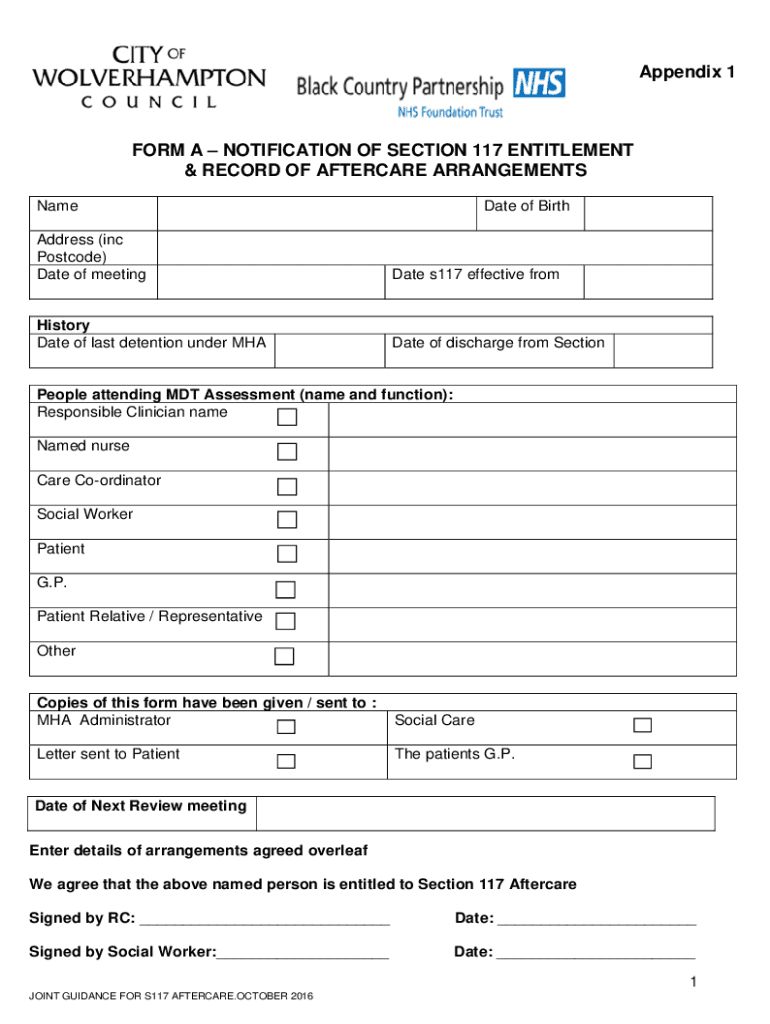 Fillable Online A simple guide to section 117 aftercare - Peter Edwards ...