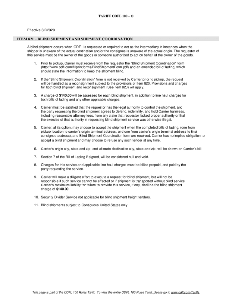 Fillable Online Blind Shipment and Shipment Coordination Fax Email ...