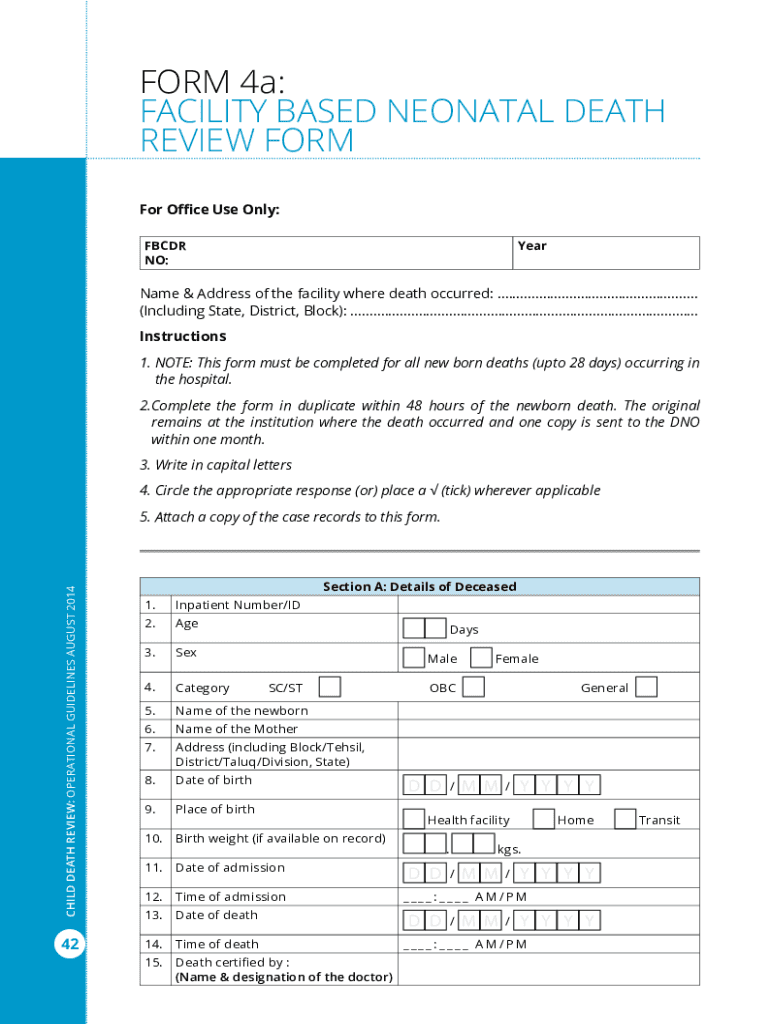 Fillable Online Operational guidelines childdeathreview Fax Email Print ...