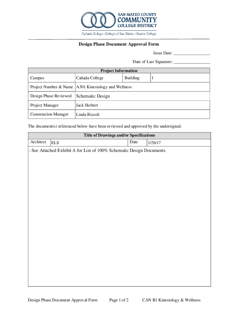 Fillable Online Design Phase Document Approval Form Fax Email Print ...