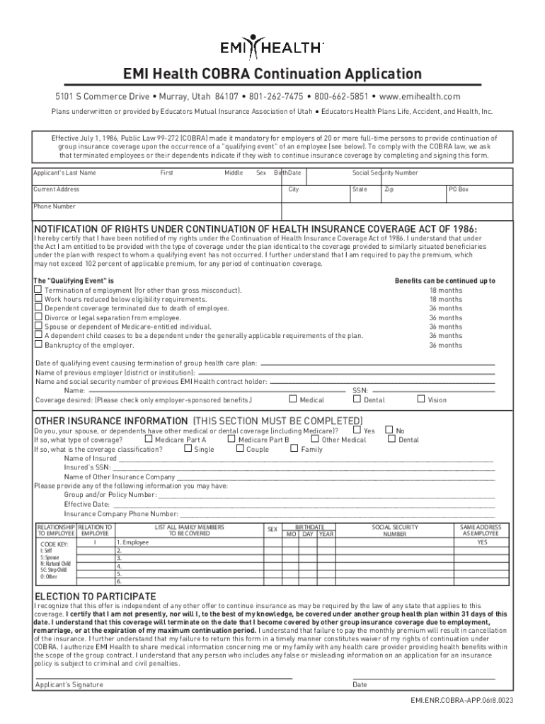 Fillable Online FAQs on COBRA Continuation Health Coverage for ...