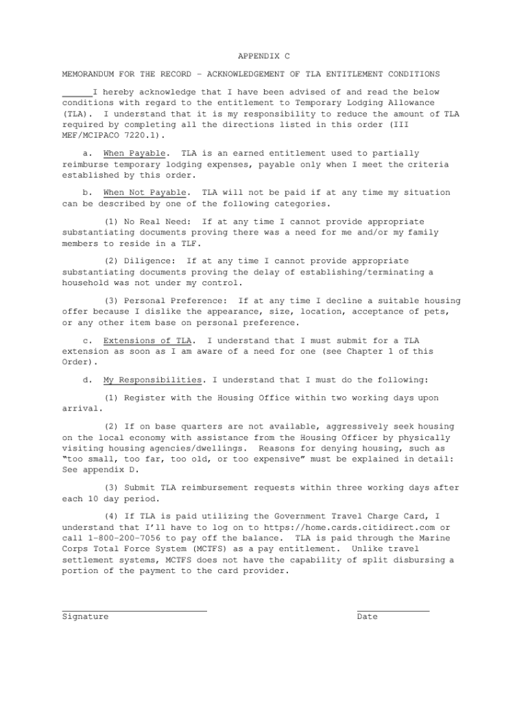 Fillable Online TLA CLAIM CHECKLIST - mcbbutler.marines.mil Fax Email ...