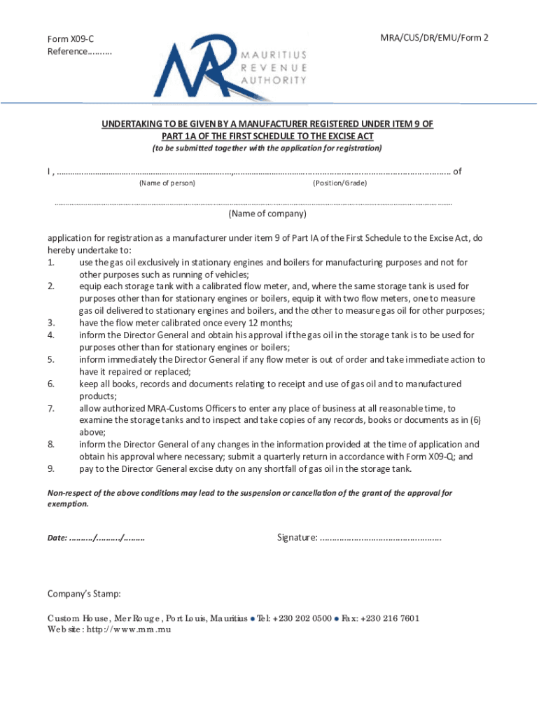Fillable Online Customs Forms - Mauritius Revenue Authority - MRA Fax ...