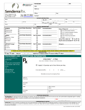Fillable Online Senderra Gout Enrollment - 021716 - EMAIL Fax Email ...