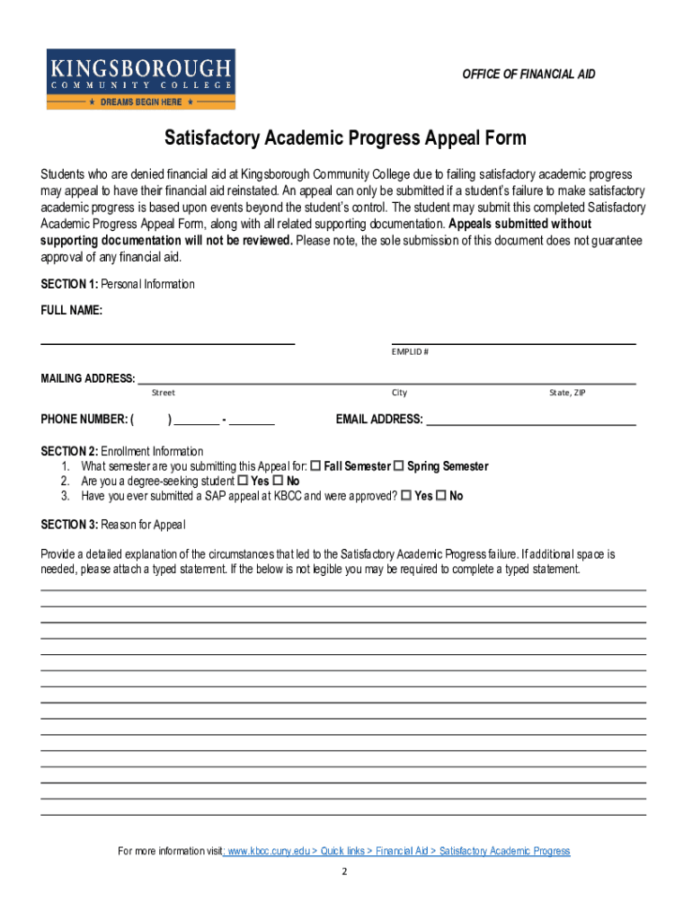 Fillable Online Writing a successful SAP appeal - Financial Aid - Wayne ...