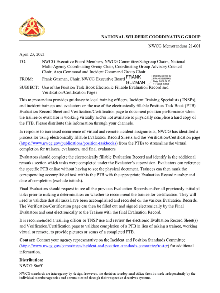 Fillable Online NWCG Memo 21-001. Use of the PTB Electronic Forms Fax ...
