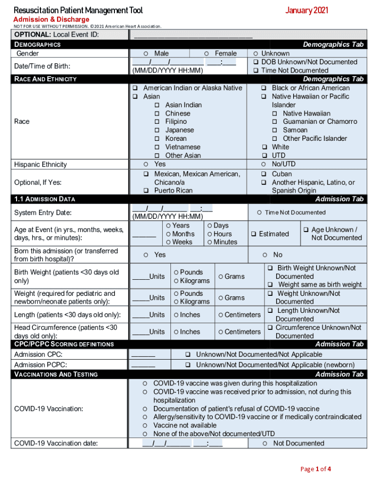Fillable Online Admission & Discharge NOT FOR USE WITHOUT PERMISSION ...