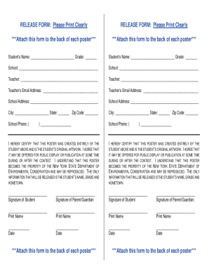 Fillable Online Release Form. Poster Contest Release Form Fax Email ...