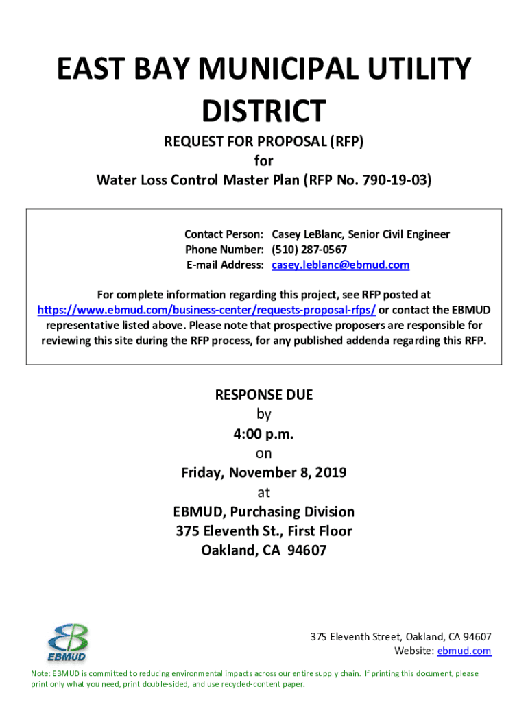 Fillable Online RFP - Water Loss Control Master Plan - FINAL 10-7-19 ...