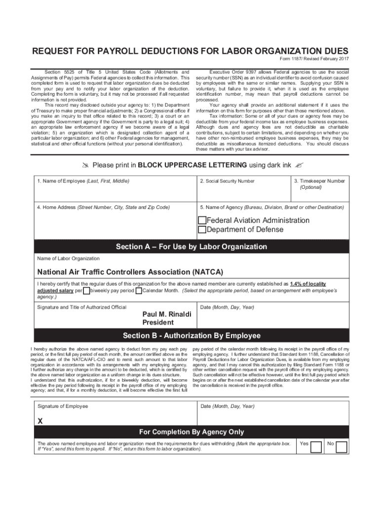 Fillable Online 1187-Request for Payroll Deduction.docx Fax Email Print ...