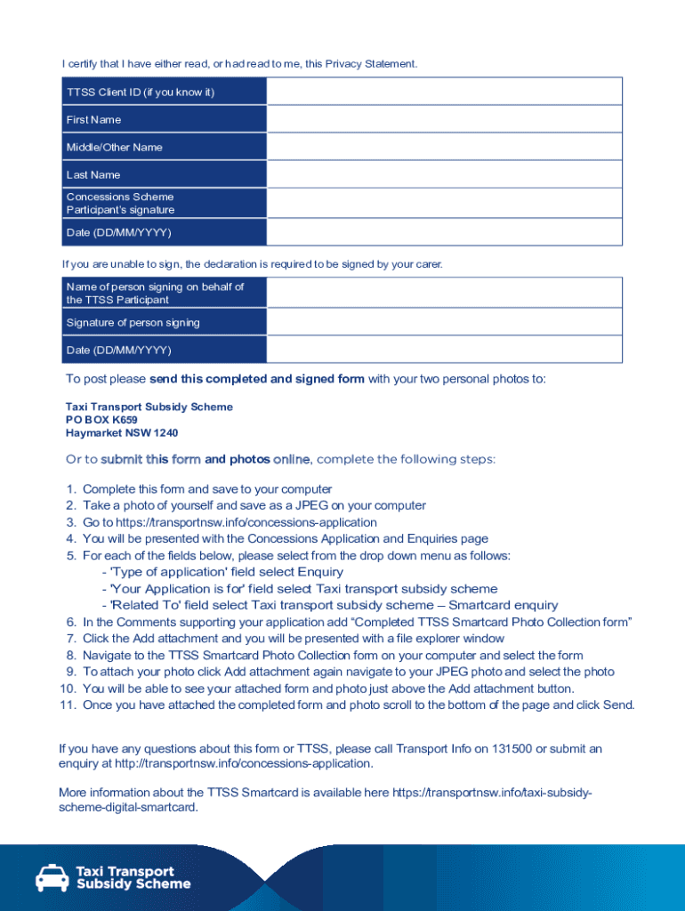 Fillable Online Act Taxi Subsidy Scheme Application Form Fax Email ...